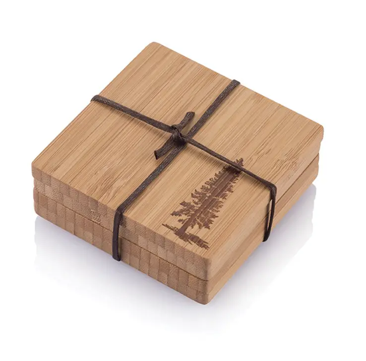Bamboo Coaster Set Redwood - Bambu Batu
